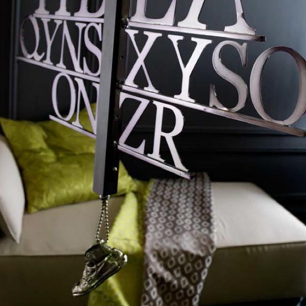 Quirky modern metal Italian chandelier with random letter design ...